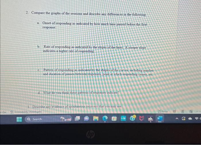 Solved Compare the graphs of the sessions and describe any | Chegg.com