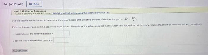 Solved - Curver Sketching Course Packet on classifying | Chegg.com
