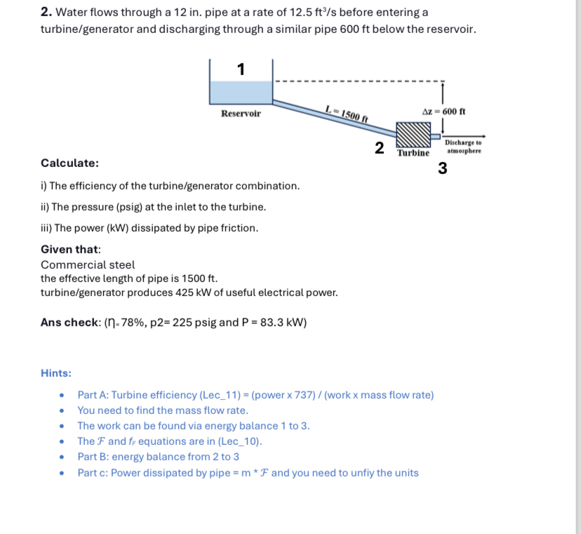 Solved Water flows through a 12in. ﻿pipe at a rate of | Chegg.com
