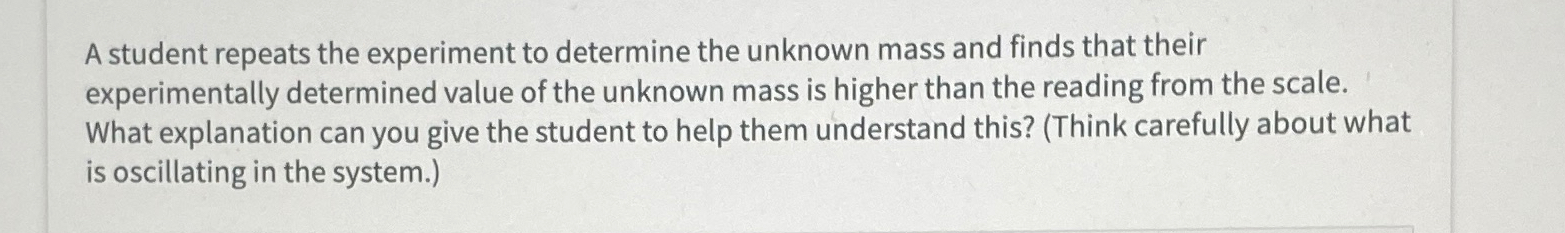 Solved A student repeats the experiment to determine the | Chegg.com