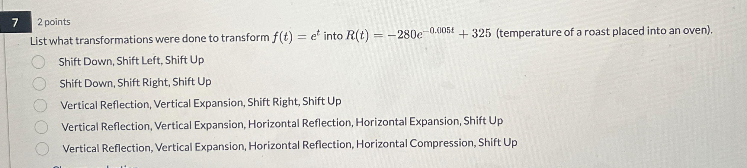 Solved 72 ﻿pointsList what transformations were done to | Chegg.com