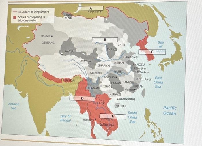 Boundary of Qing Empire States participating in | Chegg.com