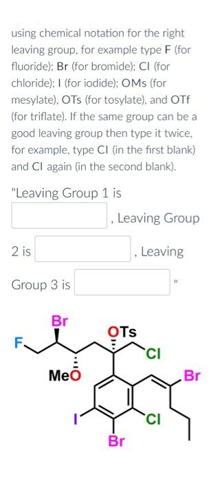 Solved Select ONLY those GOOD LEAVING GROUPS which can be | Chegg.com