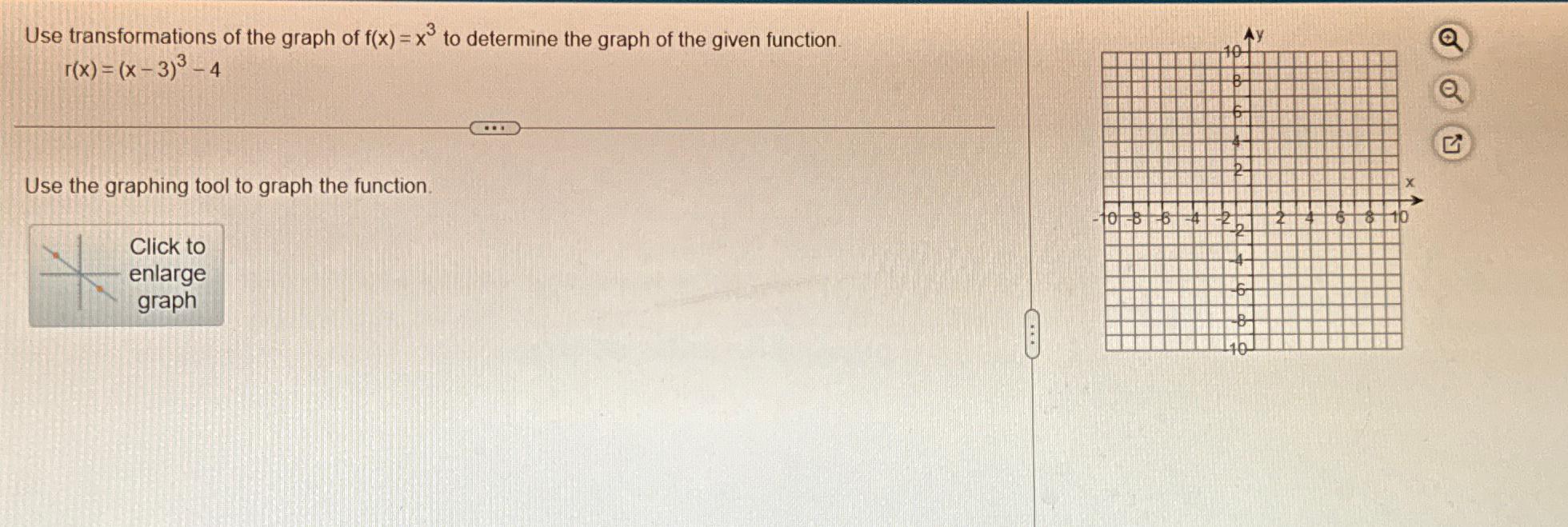 Solved Use transformations of the graph of f(x)=x3 ﻿to | Chegg.com