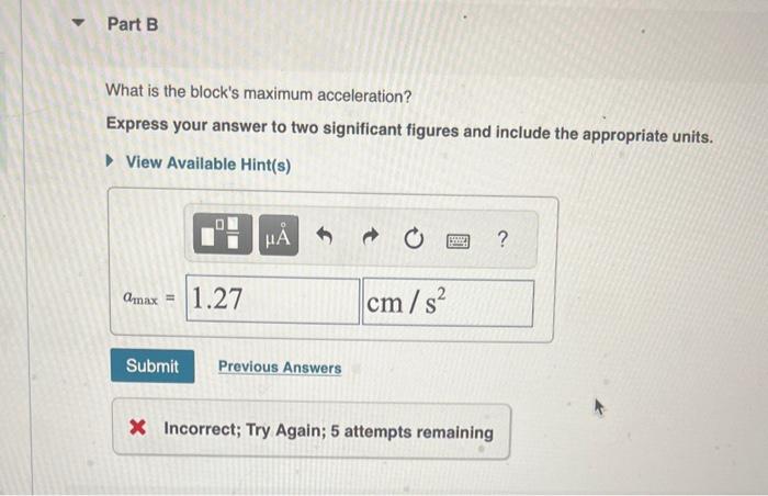 Solved A 200 g block attached to a spring with spring | Chegg.com