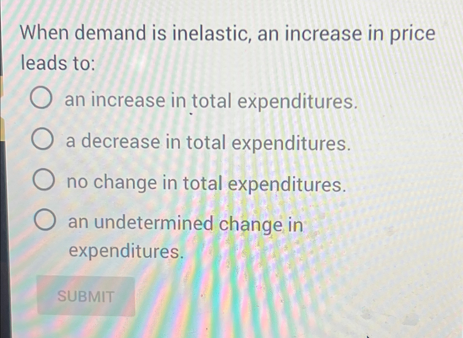 Solved When demand is inelastic, an increase in price leads | Chegg.com