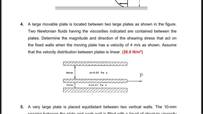 Solved 4. A large movable plate is located between two large | Chegg.com