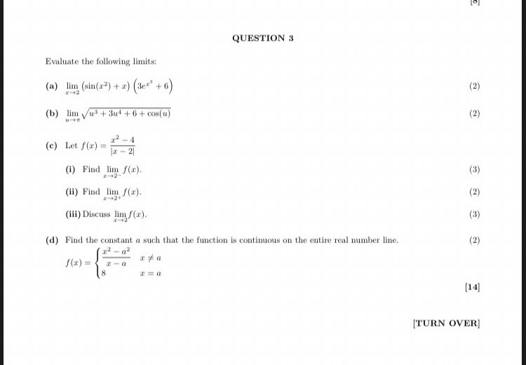 Solved QUESTION 3Evaluate the following | Chegg.com