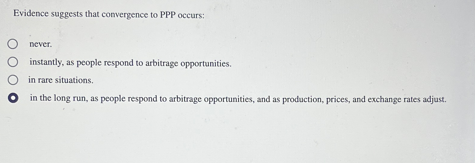 Solved Evidence suggests that convergence to PPP | Chegg.com