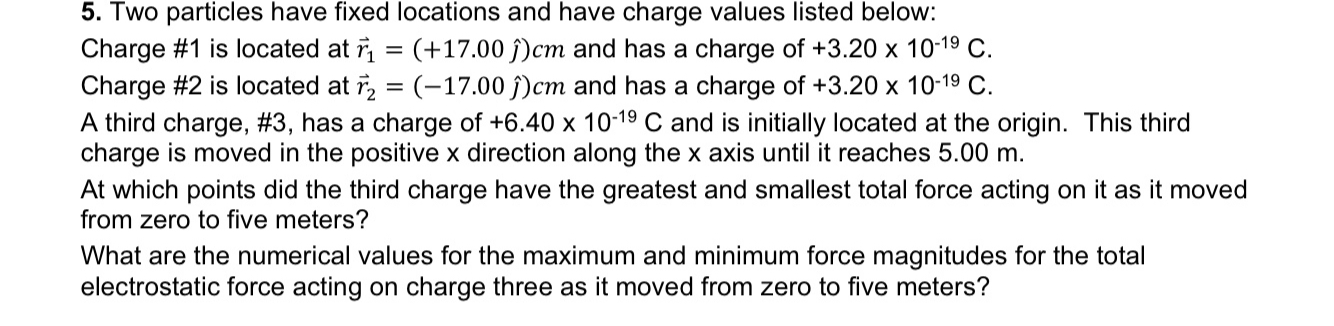 Solved Two particles have fixed locations and have charge | Chegg.com