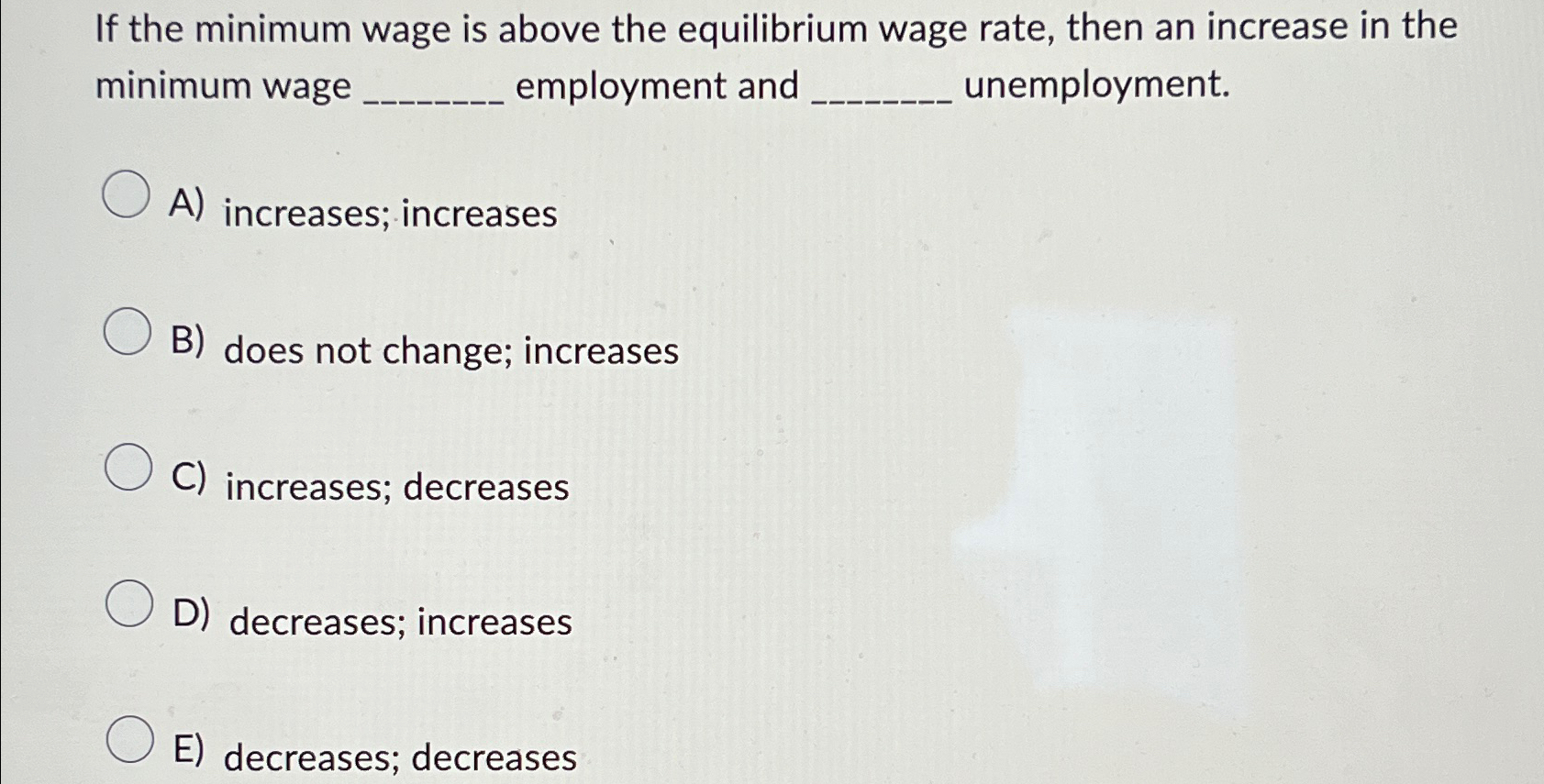 Solved If the minimum wage is above the equilibrium wage | Chegg.com
