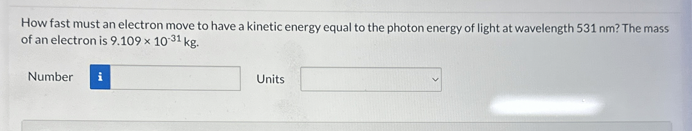 Solved How fast must an electron move to have a kinetic | Chegg.com