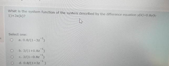 Solved What is the system function of the system described | Chegg.com