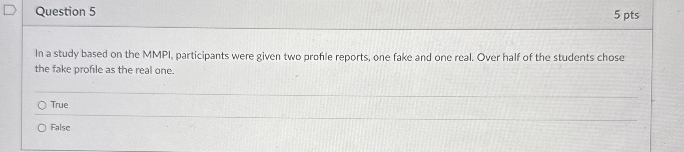 Solved Question 55 ﻿ptsIn a study based on the MMPI, | Chegg.com