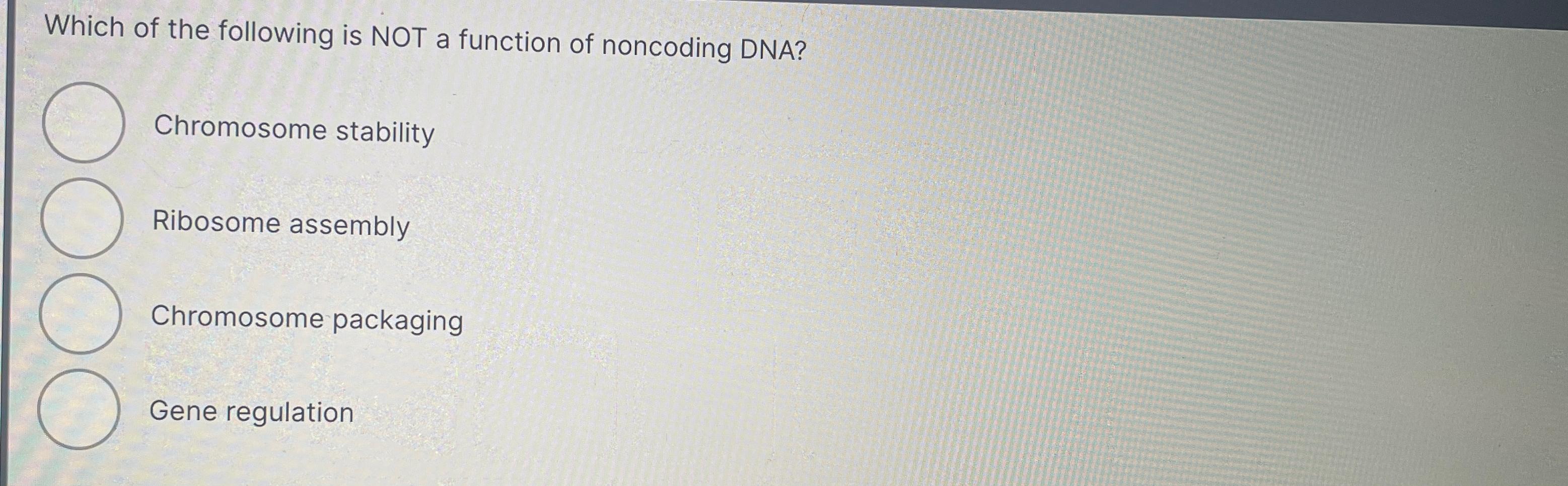 Solved Which of the following is NOT a function of noncoding | Chegg.com
