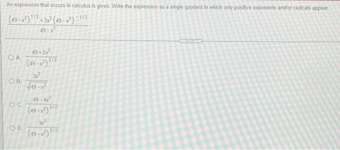 Solved An expression that occurs in calculus is given. Write | Chegg.com