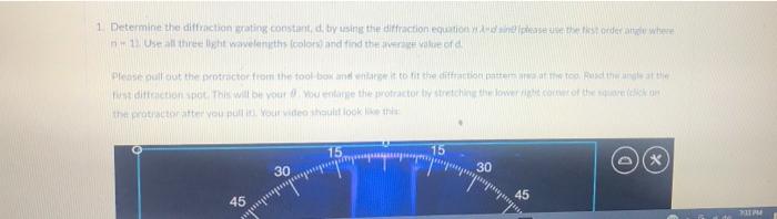 1. Determine the diffraction grating constant, d. by | Chegg.com