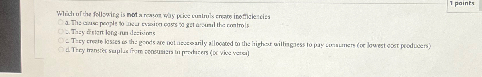 Solved 1 ﻿pointsWhich of the following is not a reason why | Chegg.com