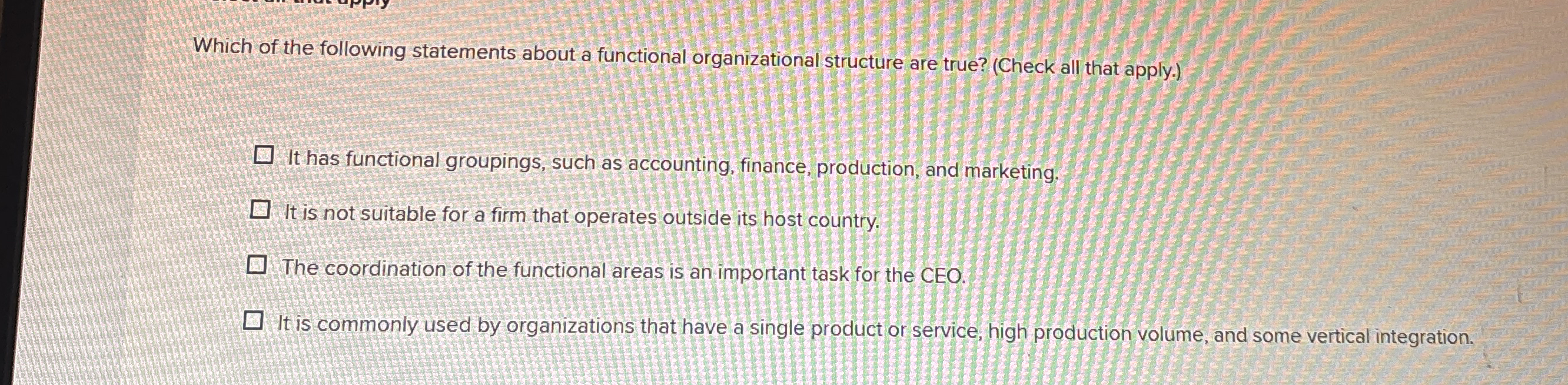 Solved Which of the following statements about a functional | Chegg.com
