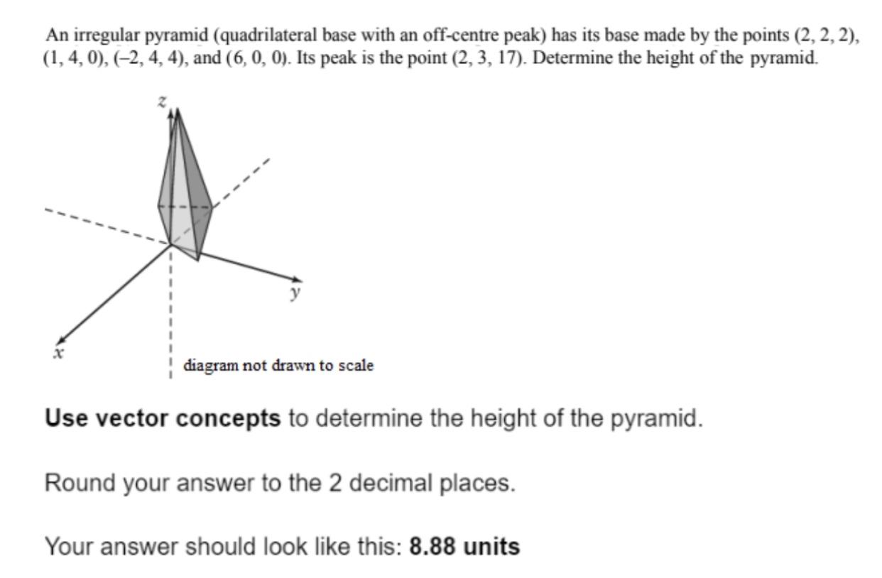Solved An irregular pyramid (quadrilateral base with an | Chegg.com
