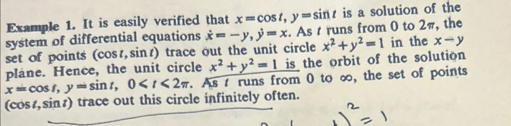 Solved Example 1. ﻿It is easily verified that x=cost,y=sint | Chegg.com