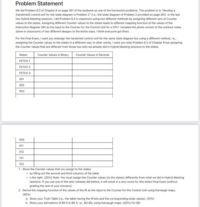 Solved Problem Statement We did Problem 6.3 of Chapter 6 on | Chegg.com