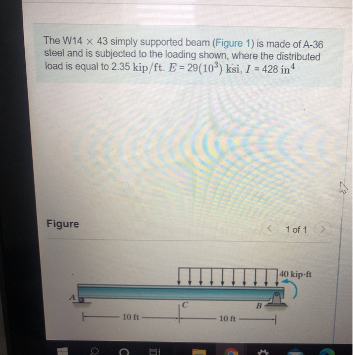 Solved The W14 x 43 simply supported beam (Figure 1) is made | Chegg.com