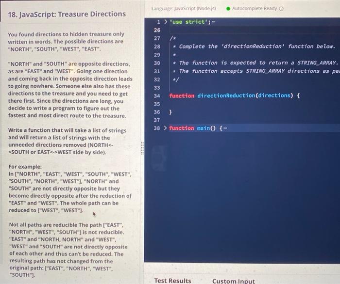 Solved 18. JavaScript: Treasure Directions You found | Chegg.com