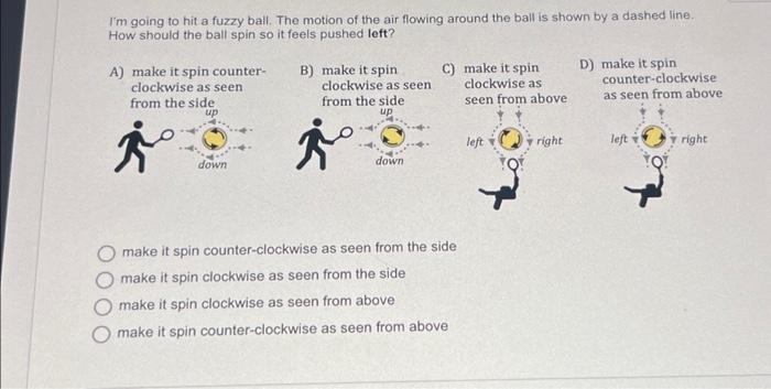 Solved I'm going to hit a fuzzy ball. The motion of the air | Chegg.com