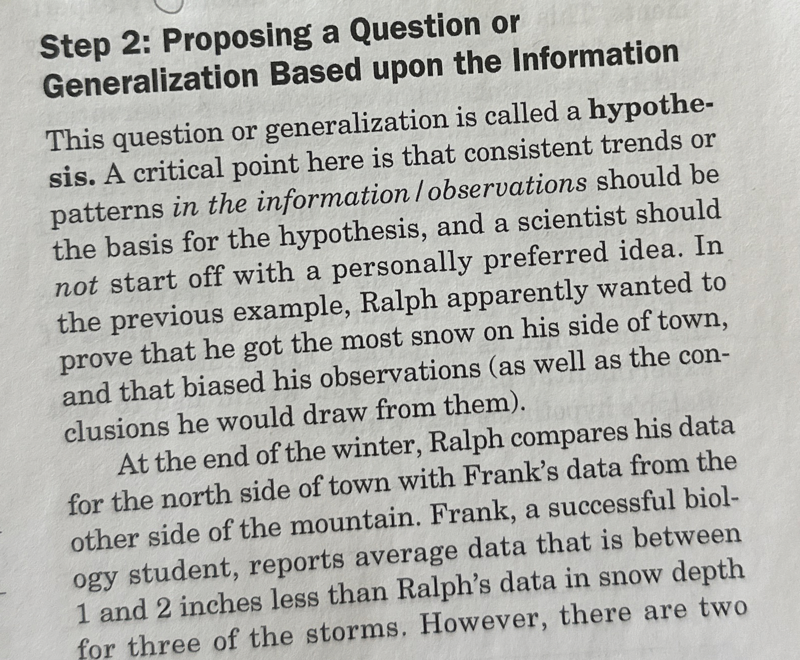 Solved Step 2: Proposing a Question or Generalization Based | Chegg.com