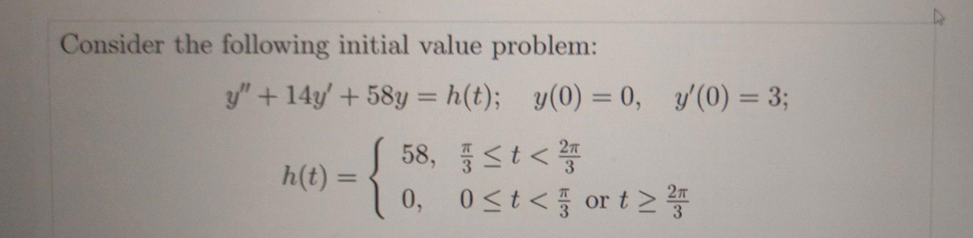 Solved Consider the following initial value problem: | Chegg.com