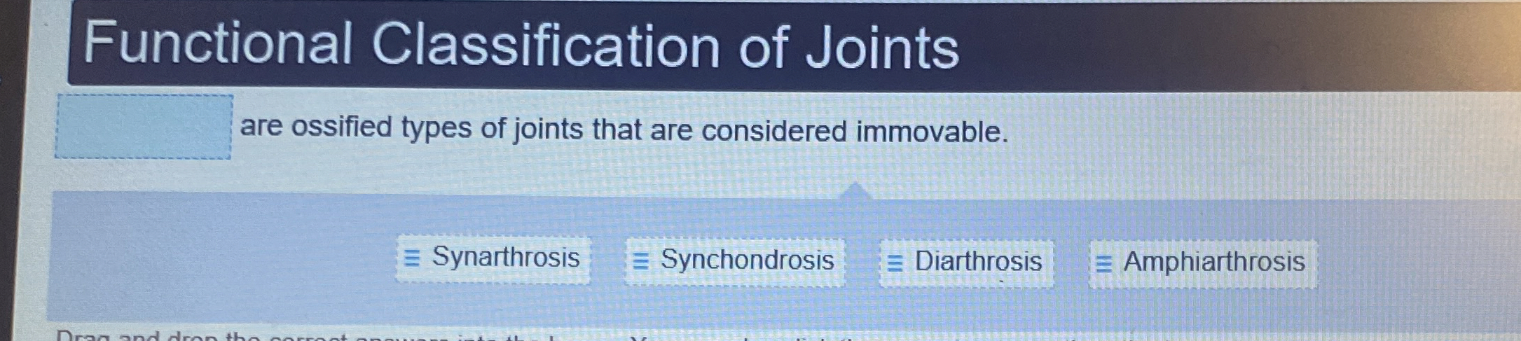 Solved Functional Classification of Jointsare ossified types | Chegg.com