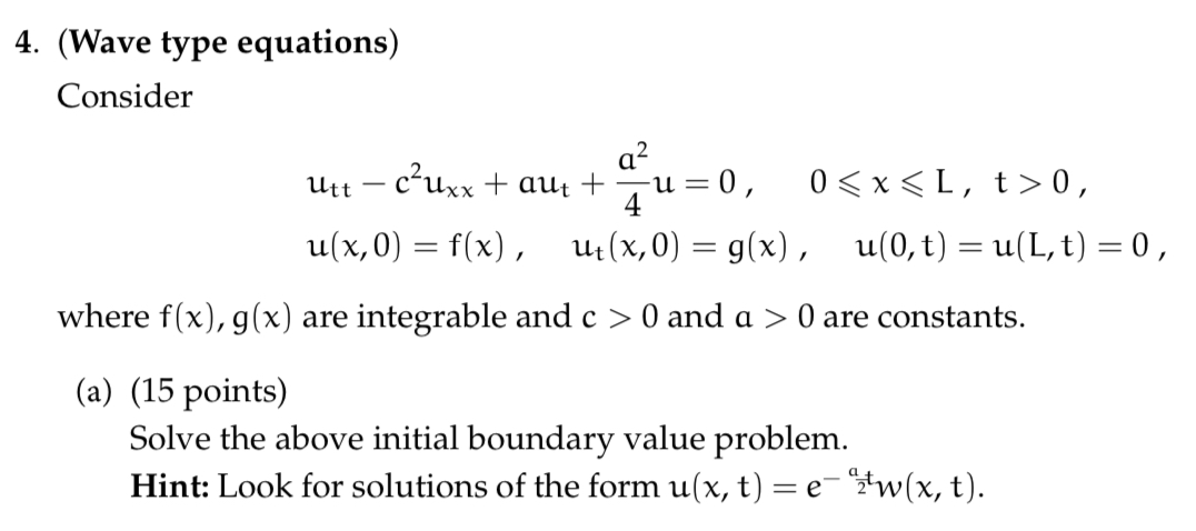 Solved SUBJECT PARTIAL DIFFERENTIAL EQN(Wave type | Chegg.com