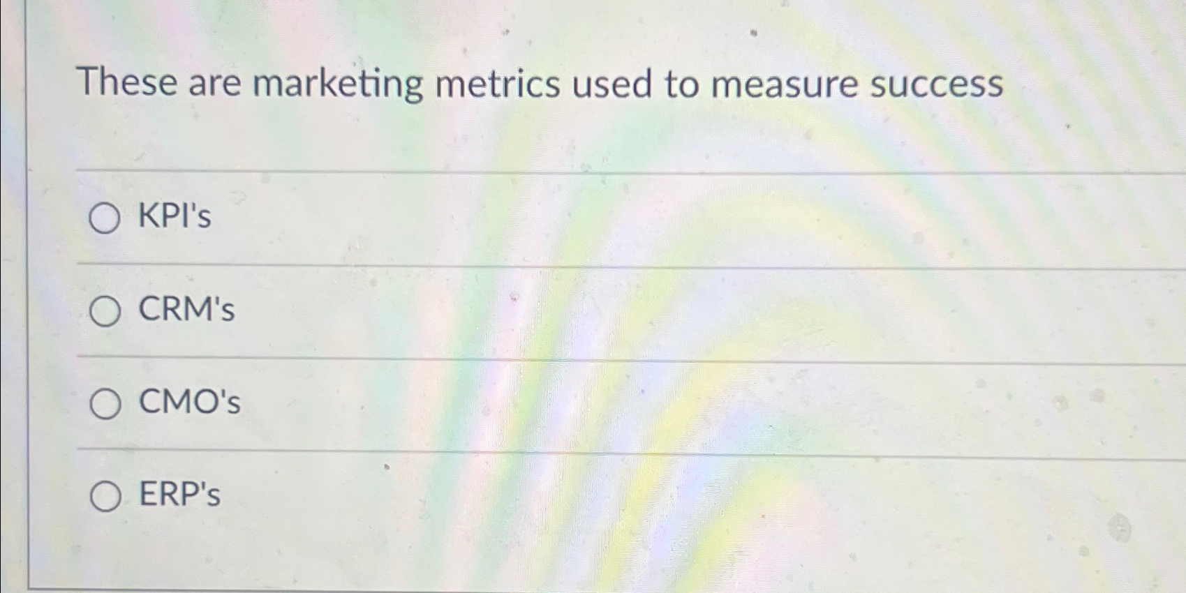 Solved These are marketing metrics used to measure | Chegg.com