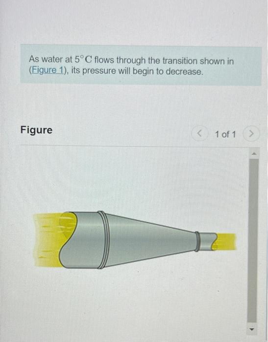 Solved As water at 5°C flows through the transition shown in | Chegg.com