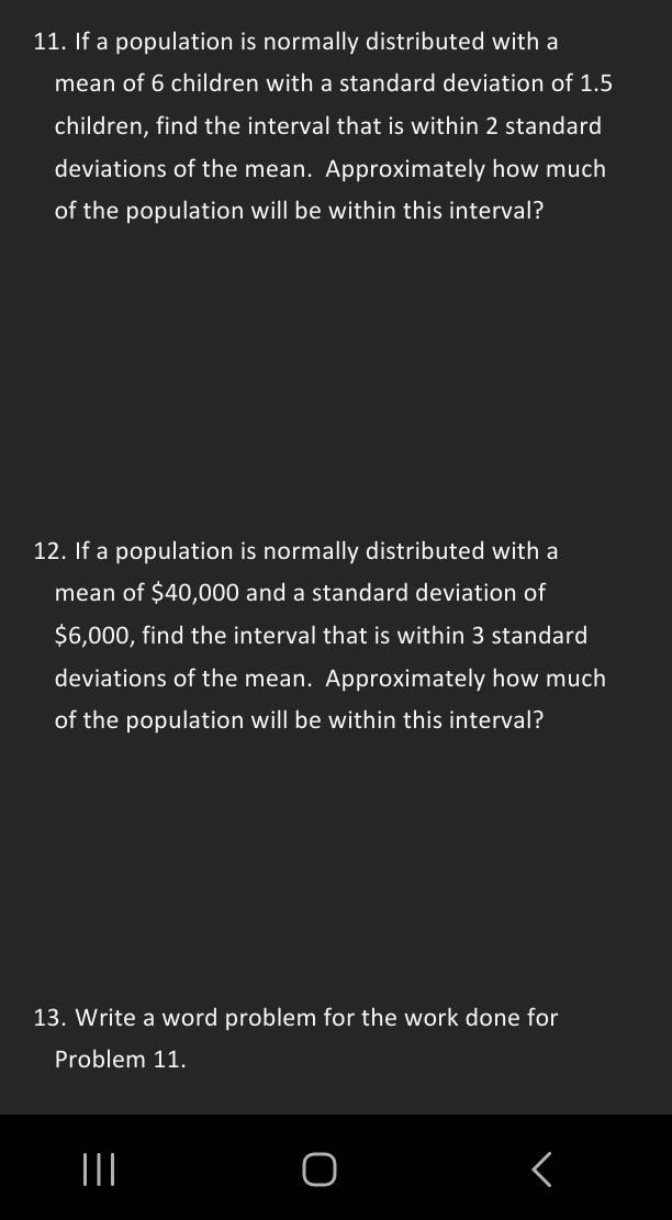 Solved 1. In the picture of the normal distribution below, | Chegg.com