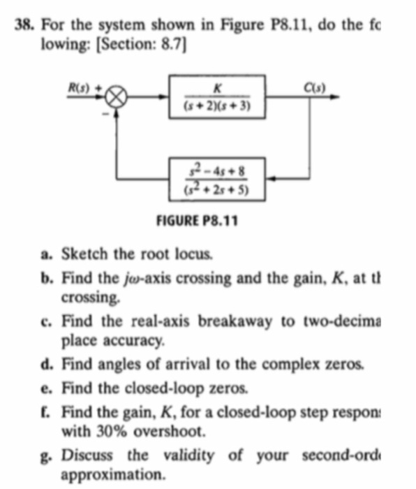 Solved 38. For the system shown in Figure P8.11, do the fo | Chegg.com