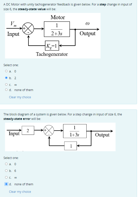 Solved A DC Motor with unity tachogenerator feedback is | Chegg.com