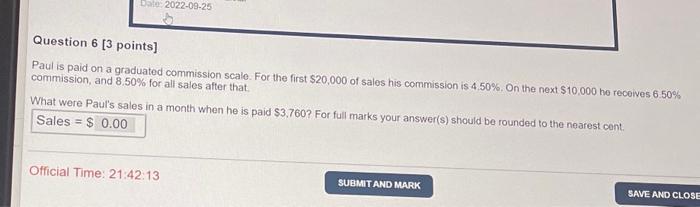 Solved Paul is paid on a graduated commission scale. For the | Chegg.com