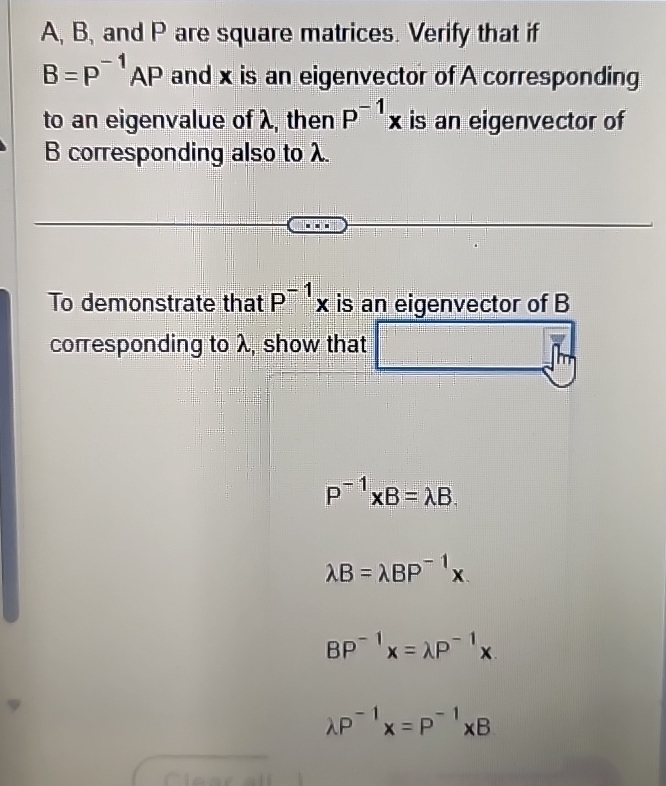 Solved A,B, ﻿and P ﻿are square matrices. Verify that if | Chegg.com
