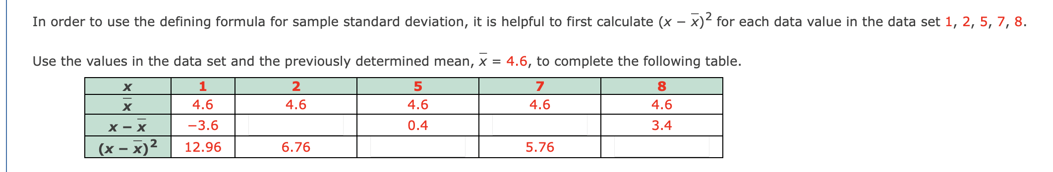 Solved In order to use the defining formula for sample | Chegg.com