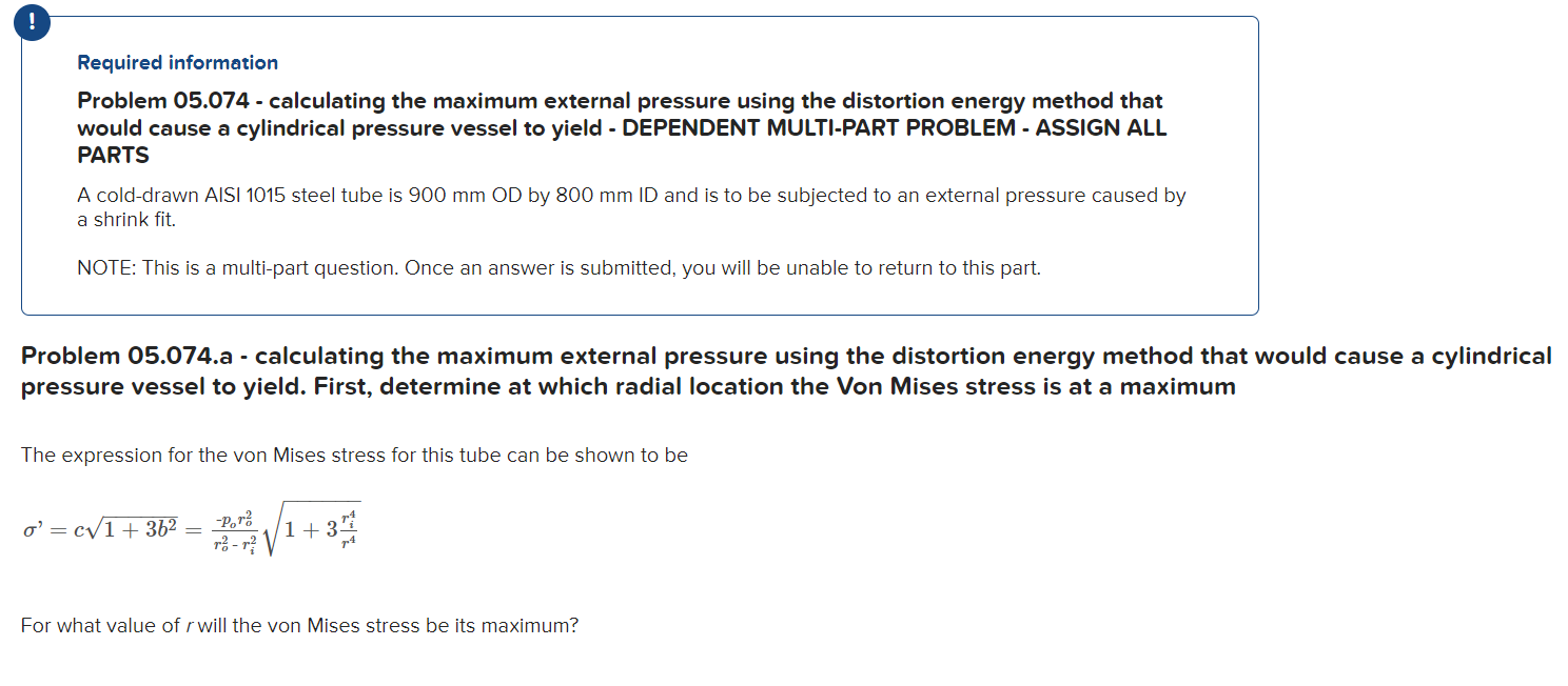 Solved Required informationProblem 05.074 - ﻿calculating the | Chegg.com