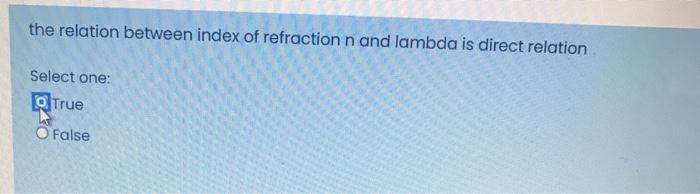 Solved the relation between index of refraction n and lambda | Chegg.com