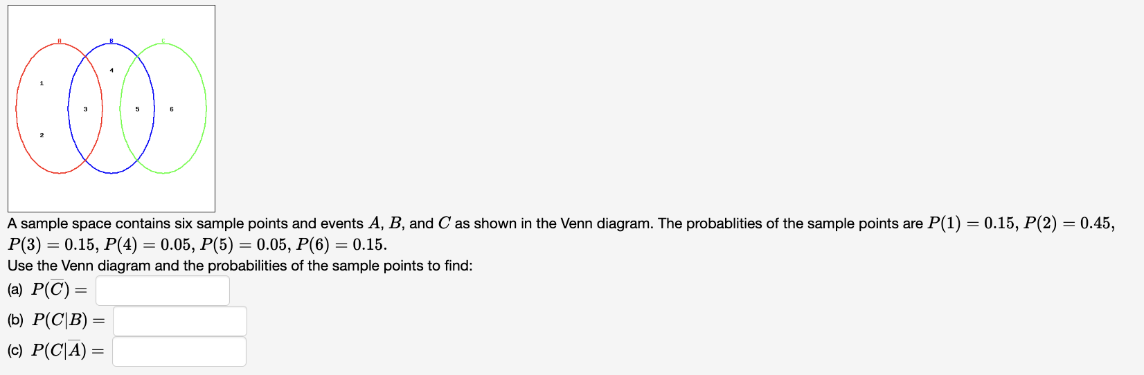 Solved A sample space contains six sample points and events | Chegg.com
