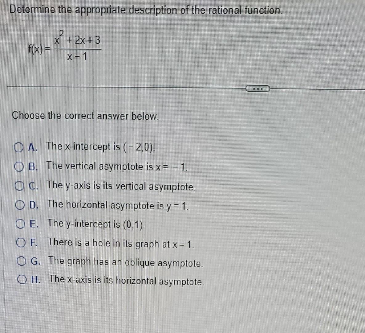Solved Determine The Appropriate Description Of The Rational