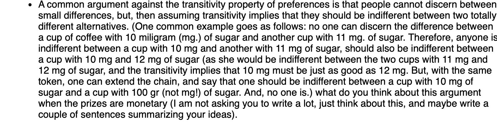 Solved A common argument against the transitivity property | Chegg.com