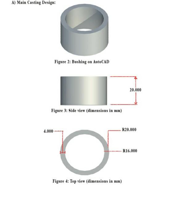 Solved A) Main Casting Design: Figure 2: Bushing on AutoCAD | Chegg.com