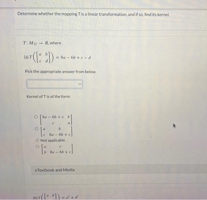 Solved Determine whether the mapping T is a linear | Chegg.com