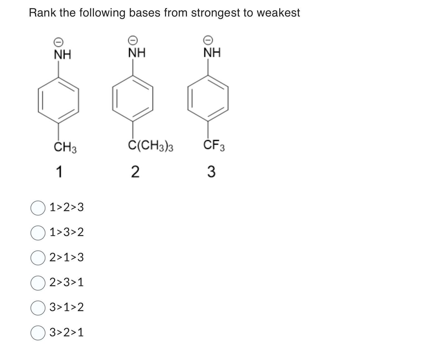 Solved Rank the following bases from strongest to | Chegg.com