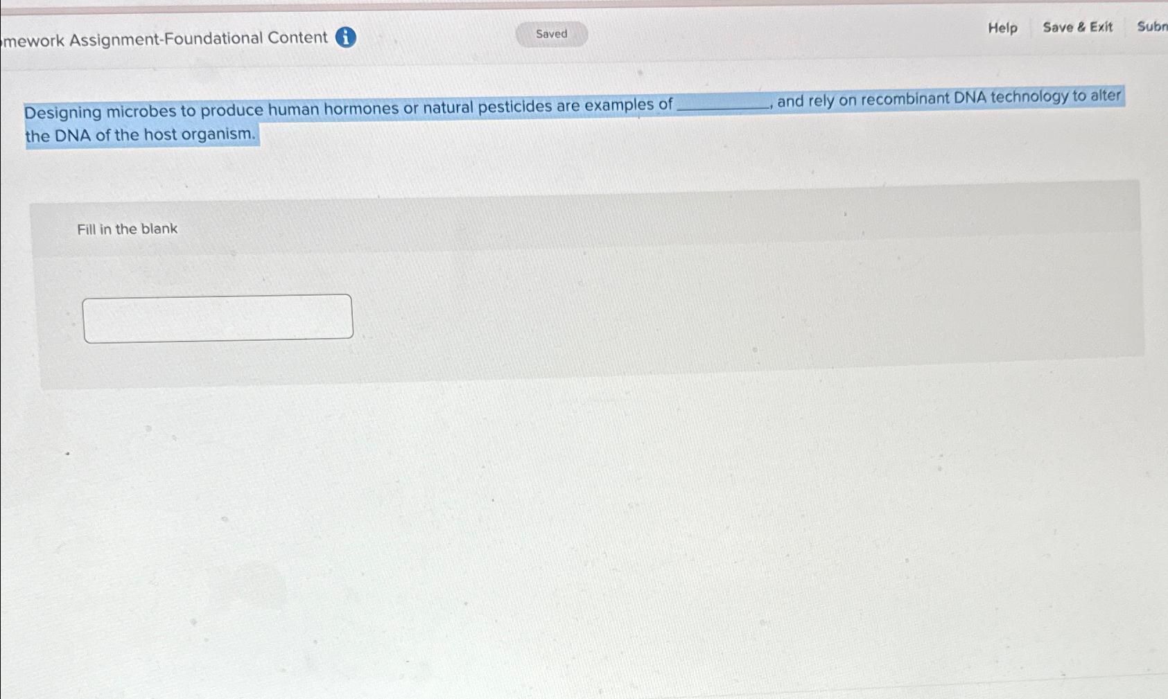Solved mework Assignment-Foundational ContentHelpSave & | Chegg.com